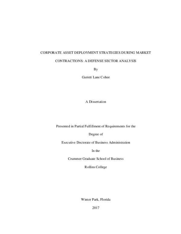 (PDF) Corporate Asset Deployment Strategies During Market Contractions ...