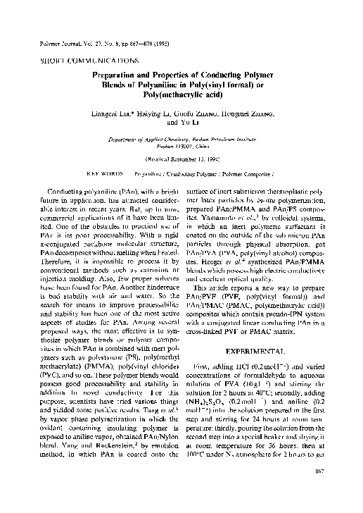 (PDF) Preparation and Properties of Conducting Polyolefins Composites ...