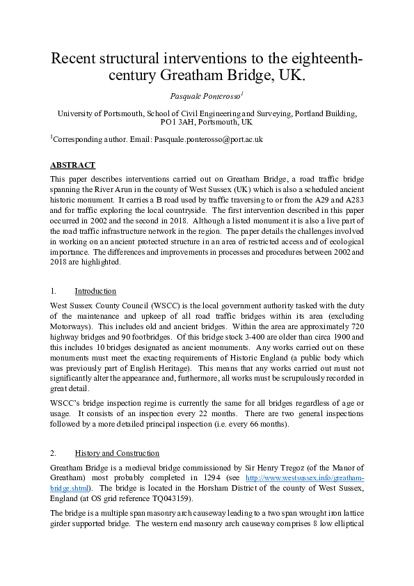(PDF) Recent structural interventions to the eighteenth-century ...