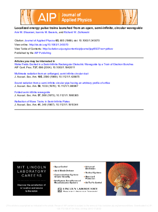(PDF) Localized energy pulse trains launched from an open, semi ...