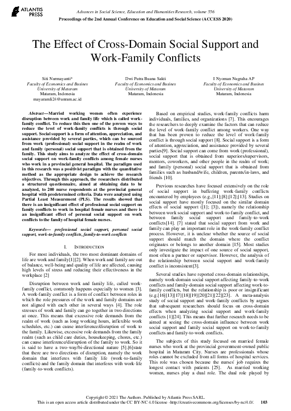 (PDF) The Effect of Cross-Domain Social Support and Work-Family ...