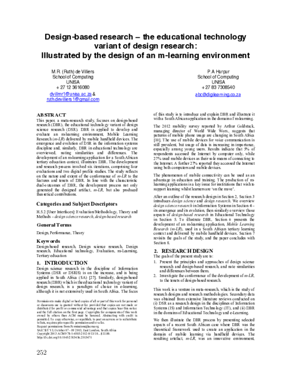 (PDF) Design-based research - The educational technology variant of ...