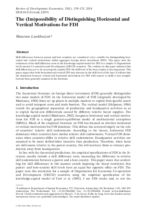 (PDF) The (Im)possibility of Distinguishing Horizontal and Vertical ...