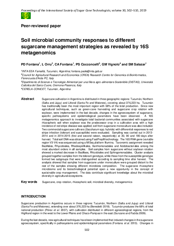 (PDF) Soil microbial community responses to different sugarcane management strategies as ...