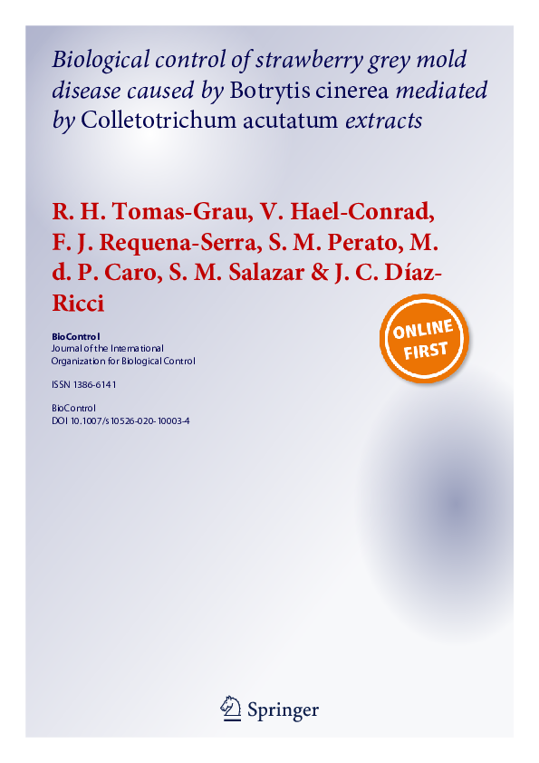 (PDF) Biological control of strawberry grey mold disease caused by Botrytis cinerea mediated by ...