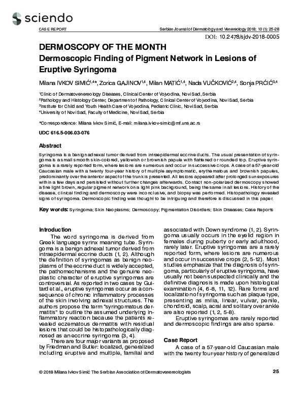 (PDF) Dermoscopy Of The Month: Dermoscopic Finding of Pigment Network in Lesions of Eruptive ...