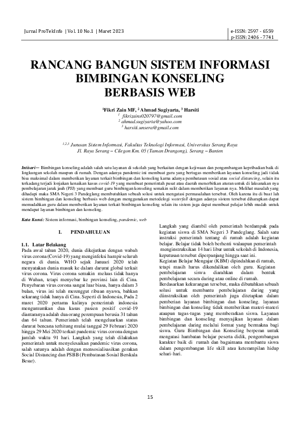 (PDF) Rancang Bangun Sistem Informasi Bimbingan Konseling Berbasis Web