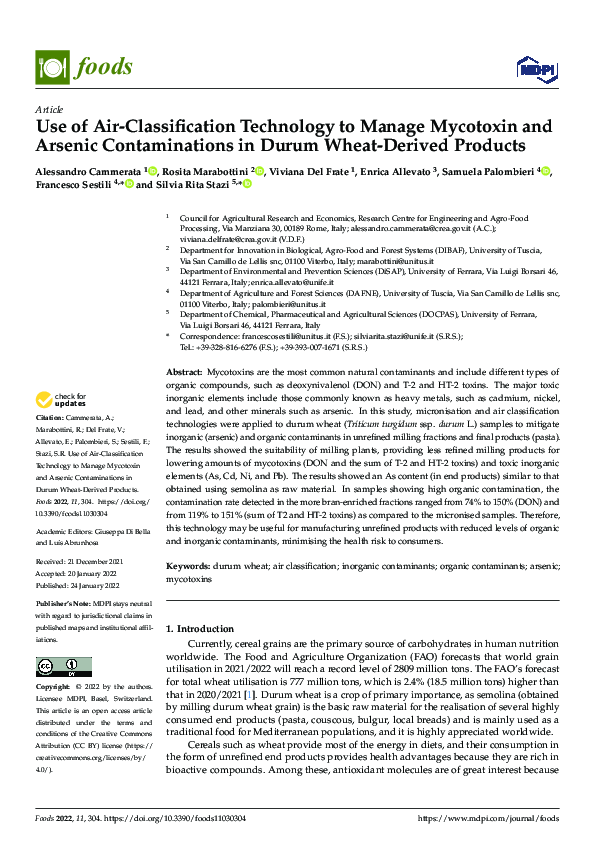 (PDF) Use of Air-Classification Technology to Manage Mycotoxin and ...