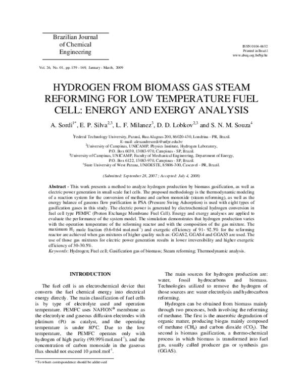 (PDF) Hydrogen from biomass gas steam reforming for low temperature ...