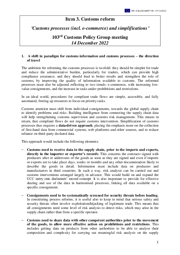 (PDF) THE NEW EUROPEAN CUSTOMS REFORM – OPPORTUNITIES AND CHALLENGES