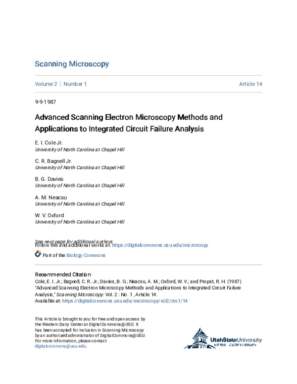 (PDF) Advanced Scanning Electron Microscopy Methods and Applications to ...