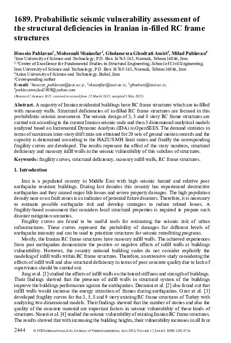 (PDF) Probabilistic seismic vulnerability assessment of the structural ...