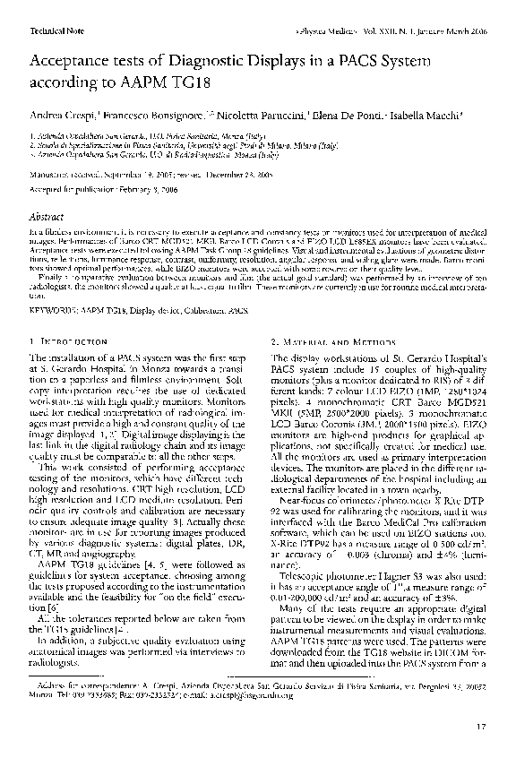 (PDF) Acceptance tests of diagnostic displays in a PACS system ...