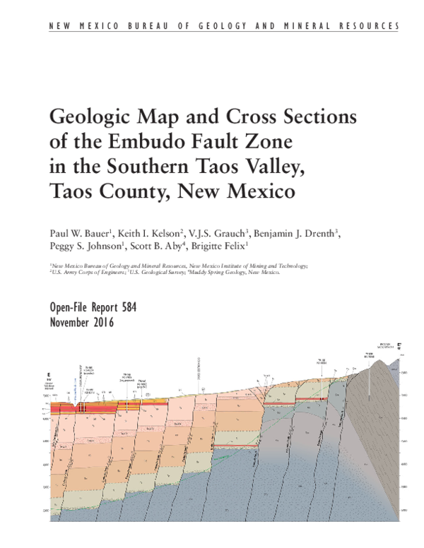 (PDF) Geologic Map and Cross Sections of the Embudo Fault Zone in the ...