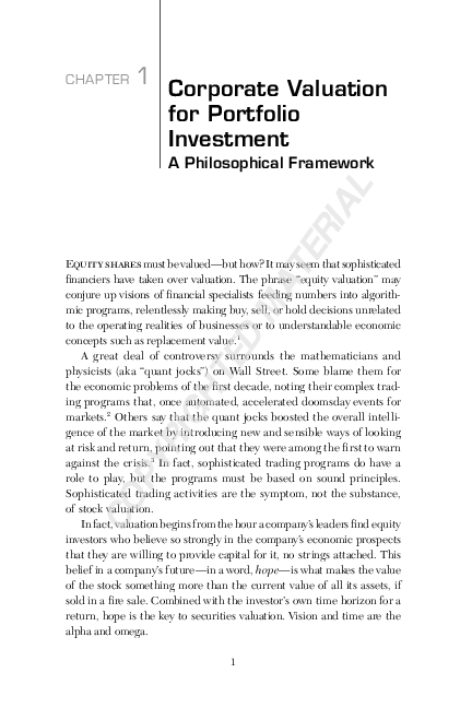 (PDF) Corporate Valuation for Portfolio Investment: A Philosophical ...