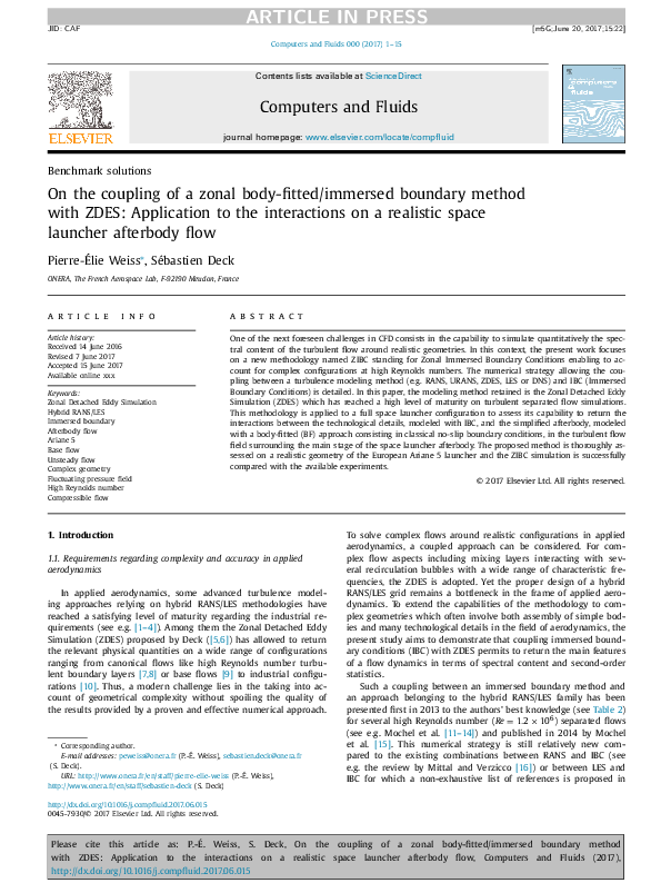 (PDF) On the coupling of a zonal body-fitted/immersed boundary method ...