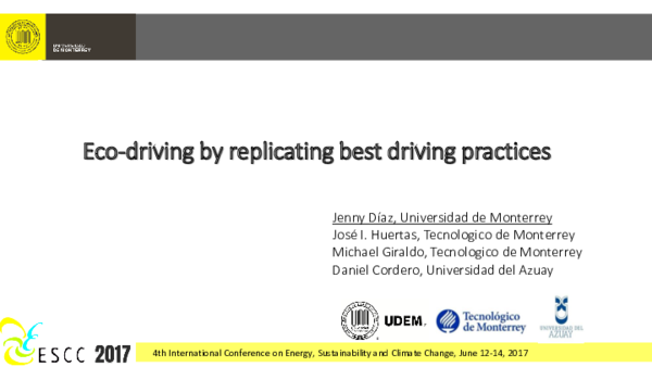 (PDF) Eco-driving by replicating best driving practices