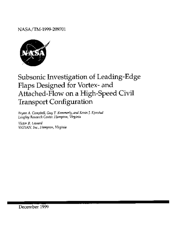 (PDF) Subsonic Investigation of Leading-Edge Flaps Designed for Vortex ...