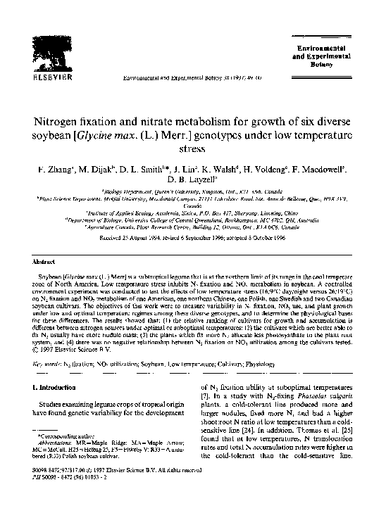 (PDF) Nitrogen fixation and nitrate metabolism for growth of six ...