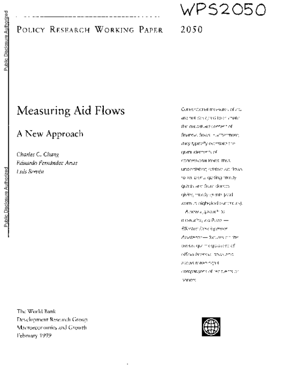 (PDF) Measuring Aid Flows: A New Approach | Eduardo Fernandez Arias ... (PDF) Measuring Aid Flows: A New Approach | Eduardo Fernandez Arias ...