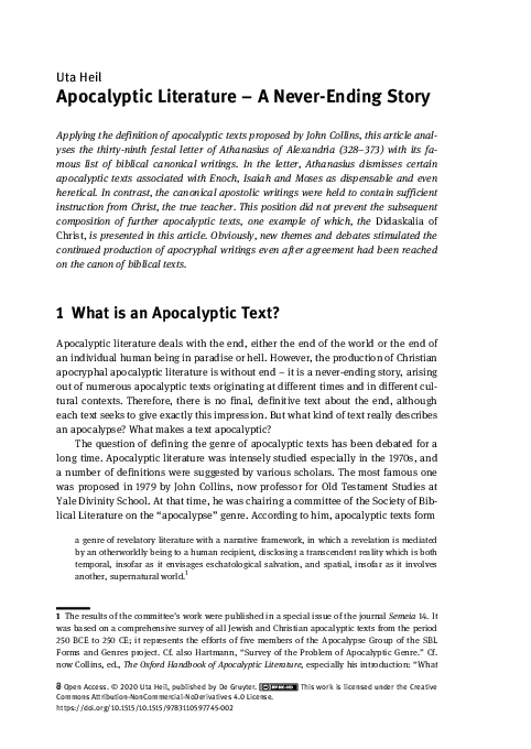 (PDF) Apocalyptic Literature - A Never-Ending Story