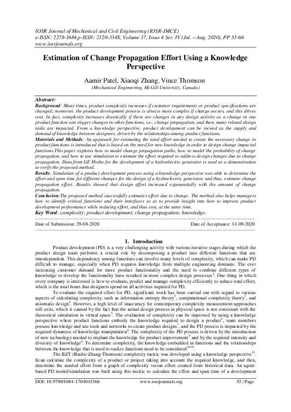 (PDF) Estimation of Change Propagation Effort Using a Knowledge Perspective