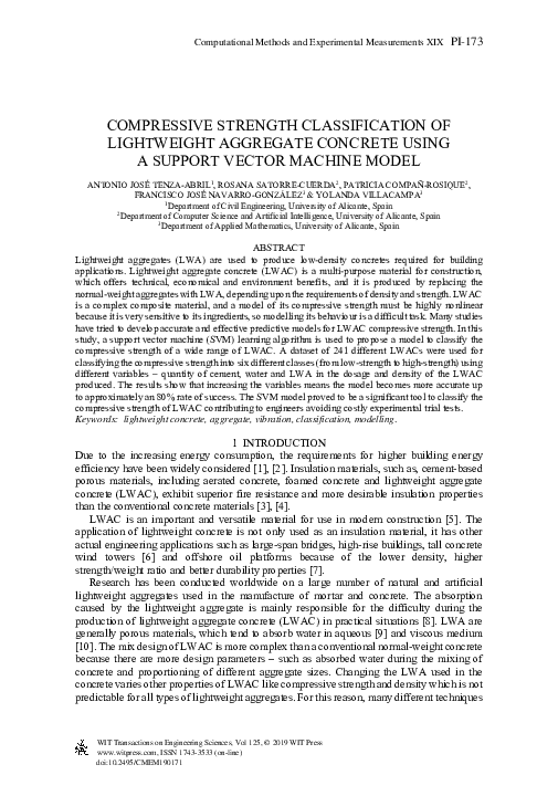(PDF) Compressive Strength Classification of Lightweight Aggregate Concrete Using a Support ...