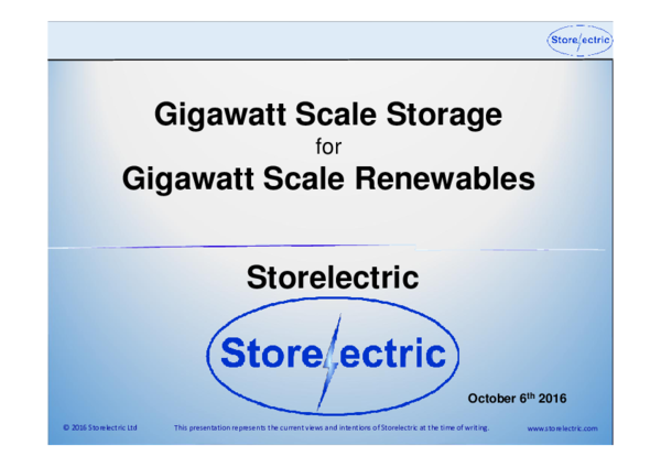 (PDF) Gigawatt Scale Storage for Gigawatt Scale Renewables