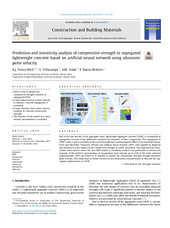 (PDF) Prediction and sensitivity analysis of compressive strength in segregated lightweight ...