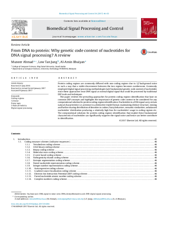 (PDF) From DNA to protein: Why genetic code context of nucleotides for ...