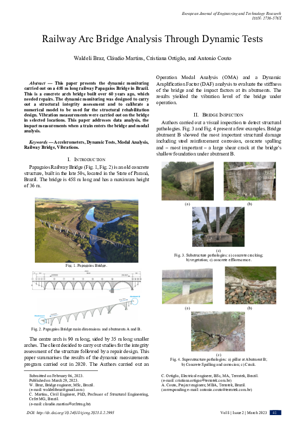 (PDF) Railway Arc Bridge Analysis Through Dynamic Tests