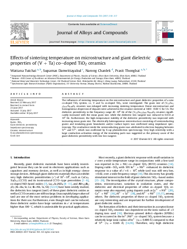(PDF) Effects of sintering temperature on microstructure, initial permeability and electric ...