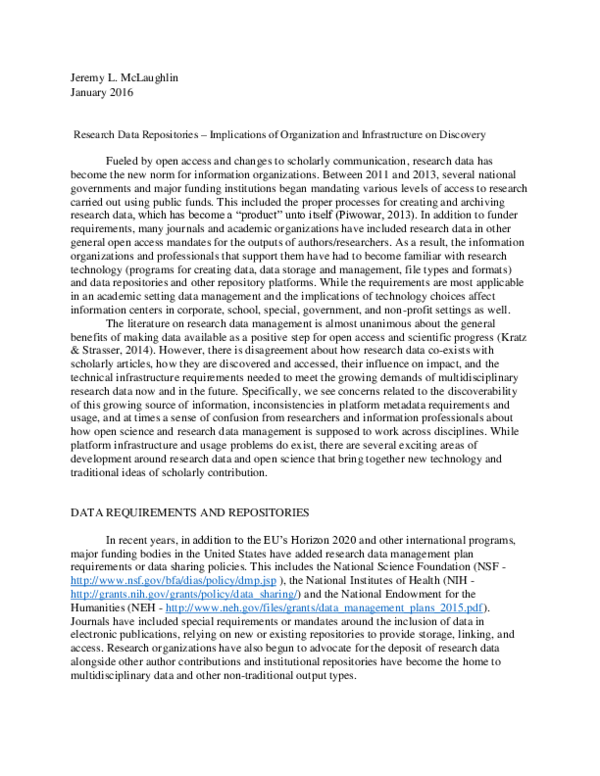 (PDF) Research Data Repositories – Implications of Organization and Infrastructure on Use and ...