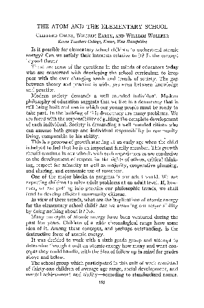 (PDF) The Atom and the Elementary School