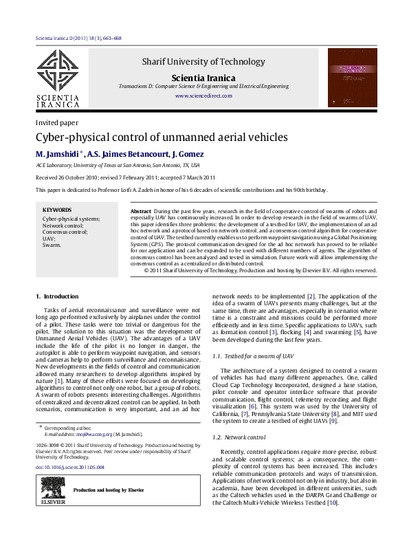 (PDF) Cyber-physical control of unmanned aerial vehicles