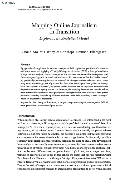 (PDF) Mapping Online Journalism in Transition: Exploring an Analytical ...