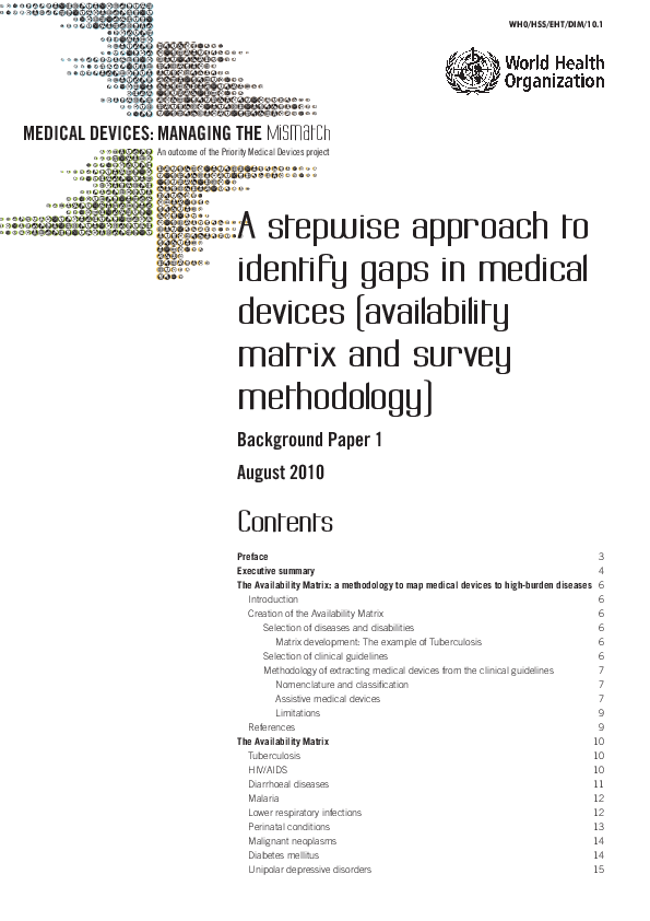 (PDF) Medical devices: managing the mismatch : an outcome of the ...