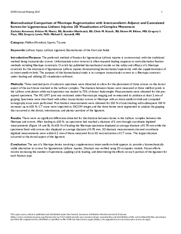 (PDF) Biomechanical Comparison of Fibertape Augmentation with ...