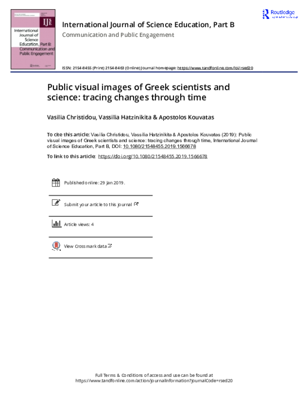(PDF) Public visual images of Greek scientists and science: tracing ...
