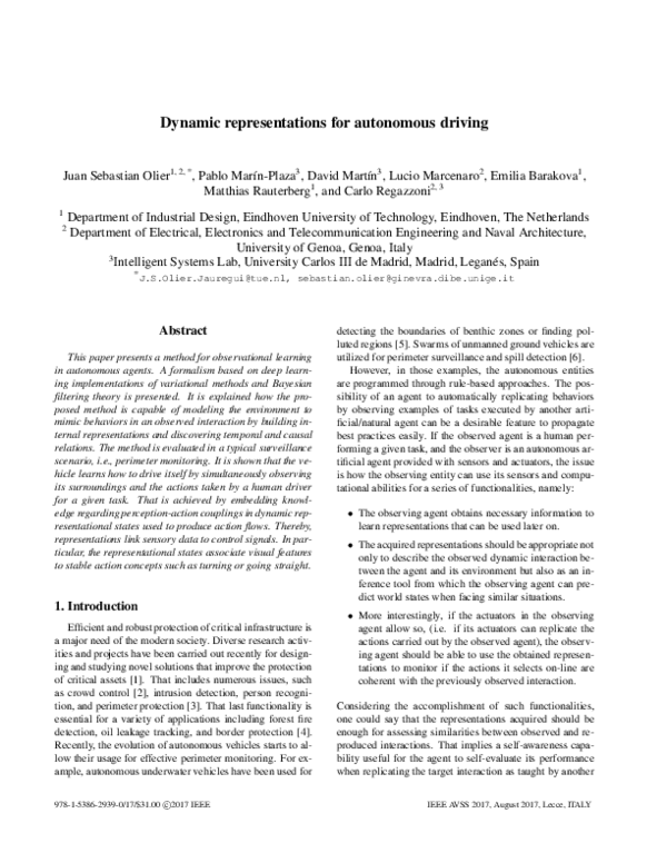 (PDF) Dynamic representations for autonomous driving