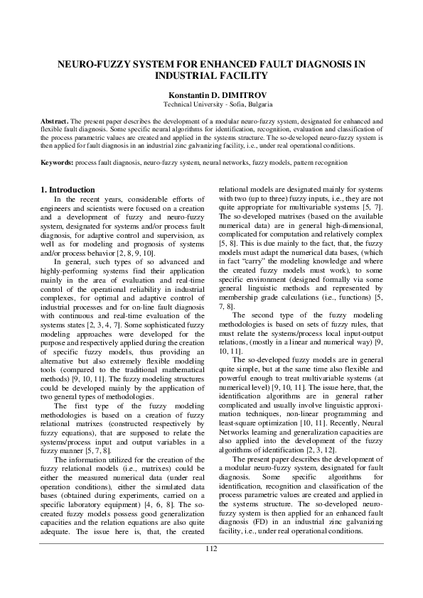 (PDF) Neuro-Fuzzy System for Enhanced Fault Diagnosis in Industrial Facility