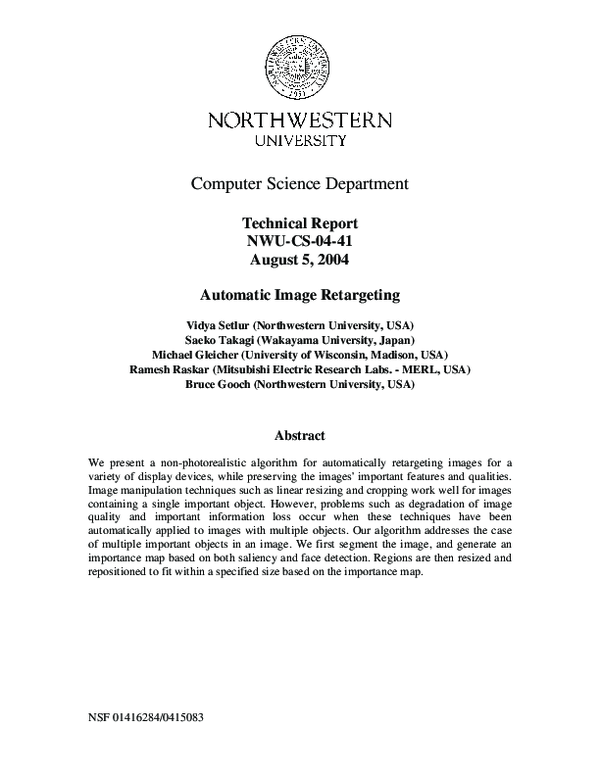 (PDF) Automatic image retargeting