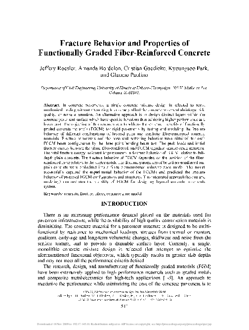 (PDF) Fracture Behavior and Properties of Functionally Graded Fiber-Reinforced Concrete | Amanda ...