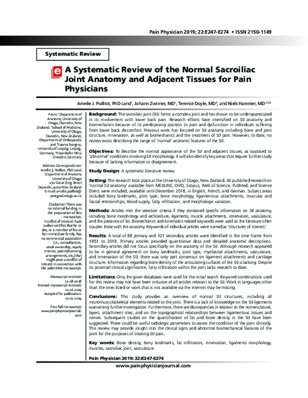 (PDF) A Systematic Review of the Normal Sacroiliac Joint Anatomy and ...