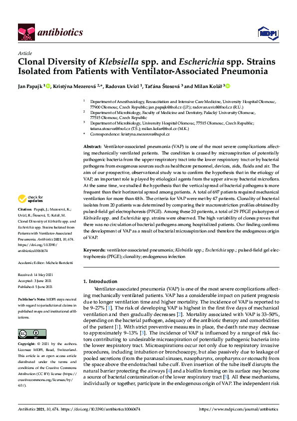(PDF) Clonal Diversity of Klebsiella spp. and Escherichia spp. Strains ...
