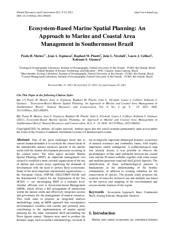 (PDF) Ecosystem-Based Marine Spatial Planning: An Approach to Marine ...