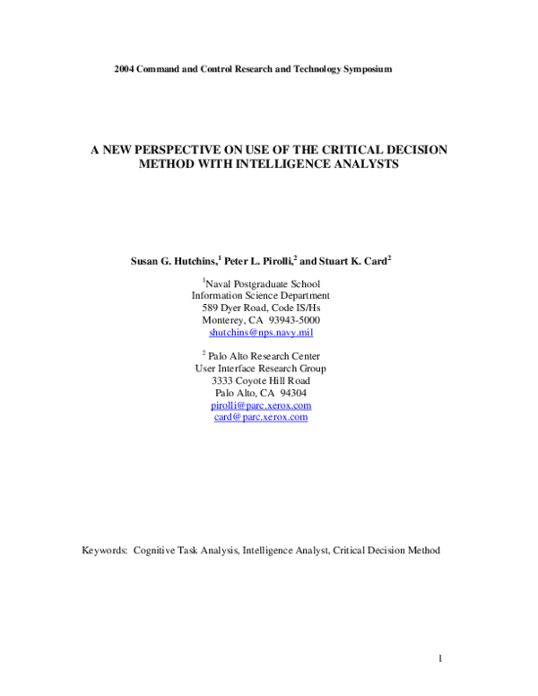 (PDF) A new perspective on use of the critical decision method with ...
