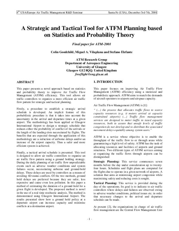 (PDF) A Strategic and Tactical Tool for ATFM Planning based on ...