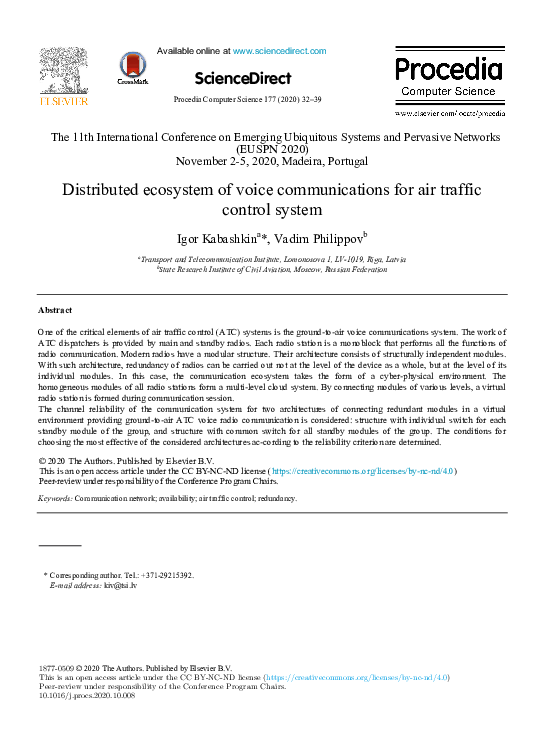 (PDF) Distributed ecosystem of voice communications for air traffic ...