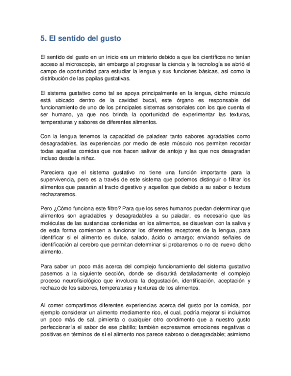 (PDF) Sentido del gusto